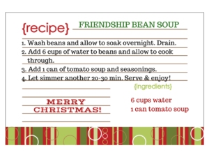 Friendship Bean Soup Mix in a Jar Gift