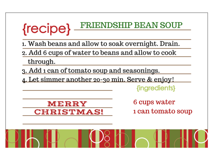 Friendship Bean Soup Mix in a Jar Gift