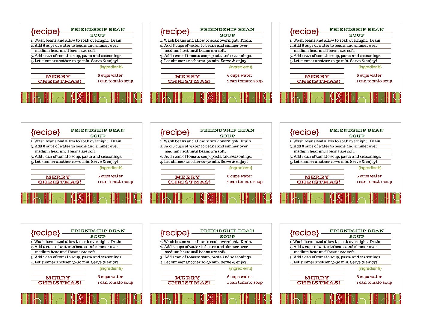 Friendship Bean Soup Mix in a Jar Gift