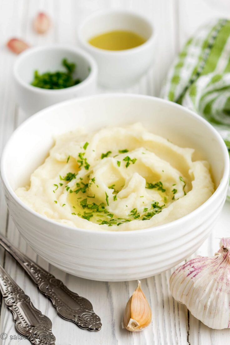 Instant Pot Parmesan Garlic Mashed Potatoes • Salads for Lunch