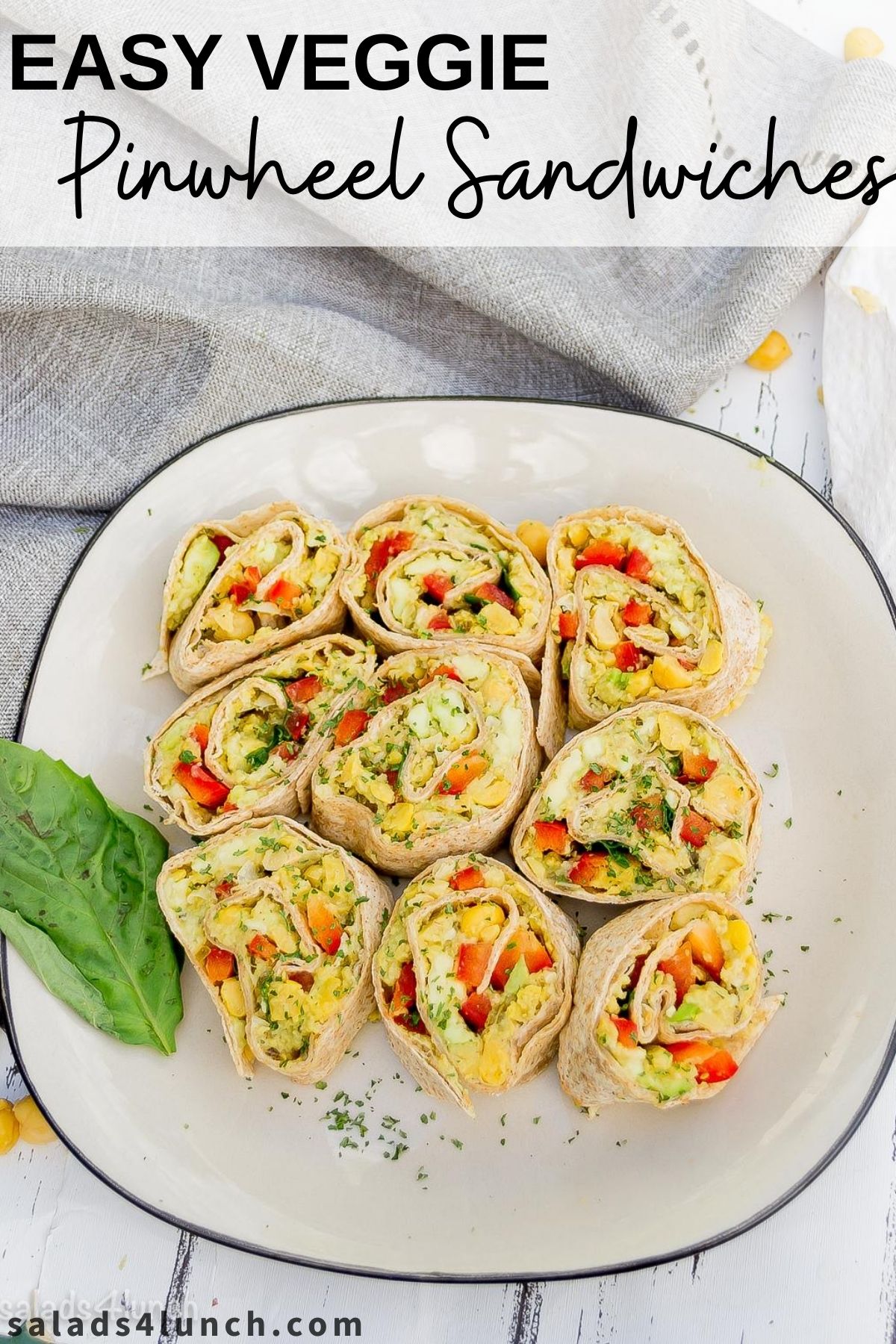 Easy Vegetarian Pinwheels Appetizer Recipe » Salads for Lunch