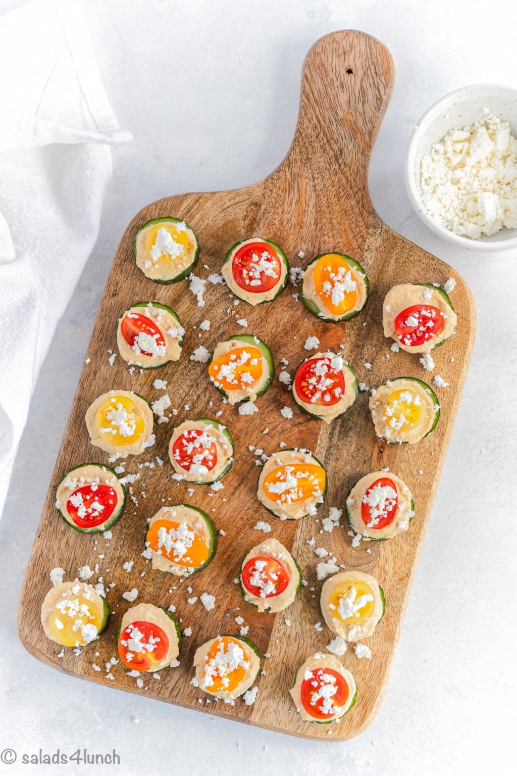 Cucumber Hummus Bites Appetizer • Salads for Lunch