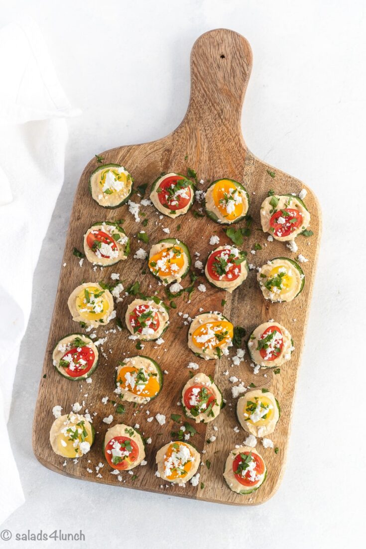 Cucumber Hummus Bites Appetizer • Salads for Lunch