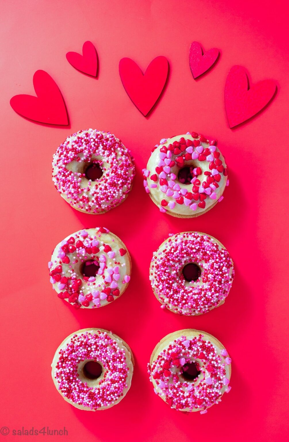 Valentine's Day Baked Vegan Donuts • Salads for Lunch