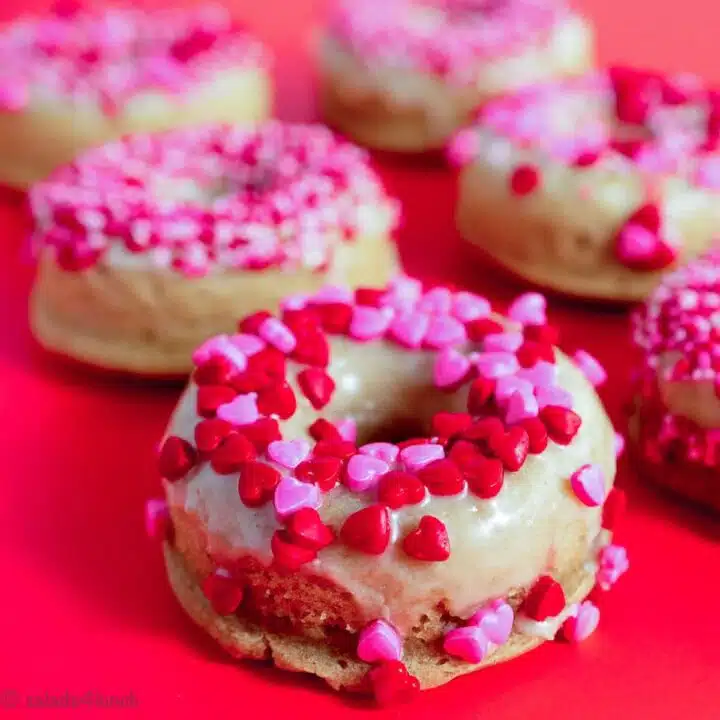 Valentine's Day Baked Vegan Donuts - Salads for Lunch