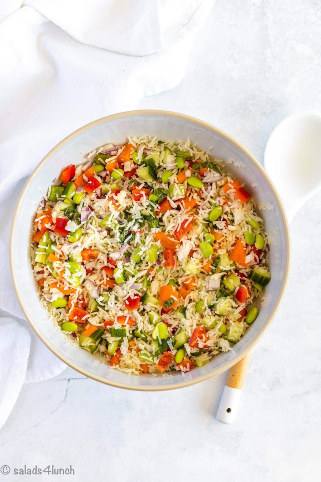 Basmati Rice Salad with Mint and Edamame • Salads for Lunch