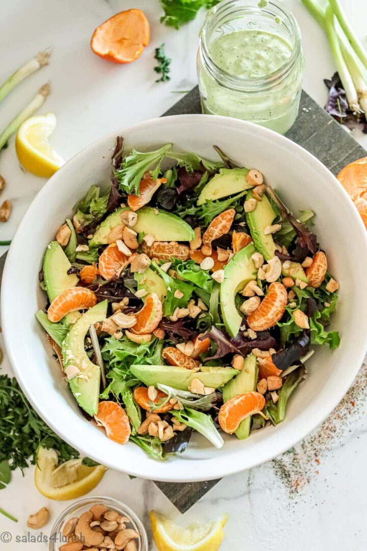 Best Ever Spring Salad with Green Goddess Dressing