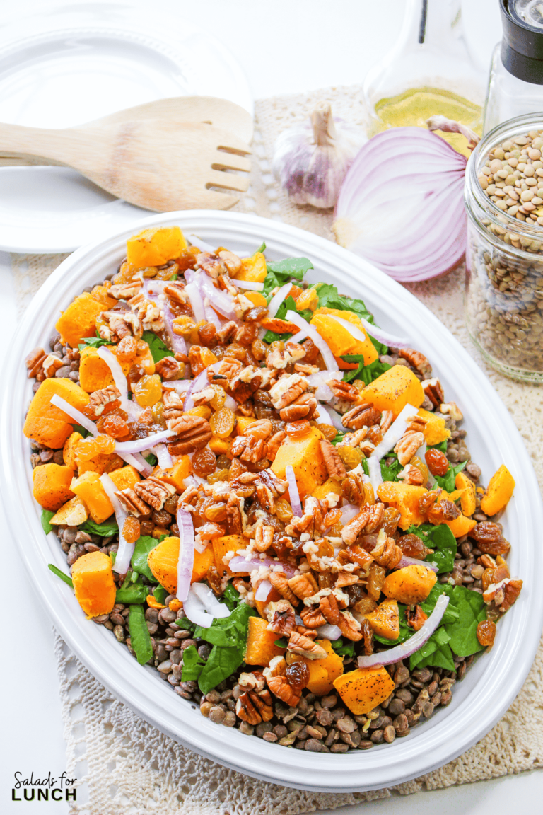 Thanksgiving Salad with Butternut Squash and Lentils » Salads for Lunch