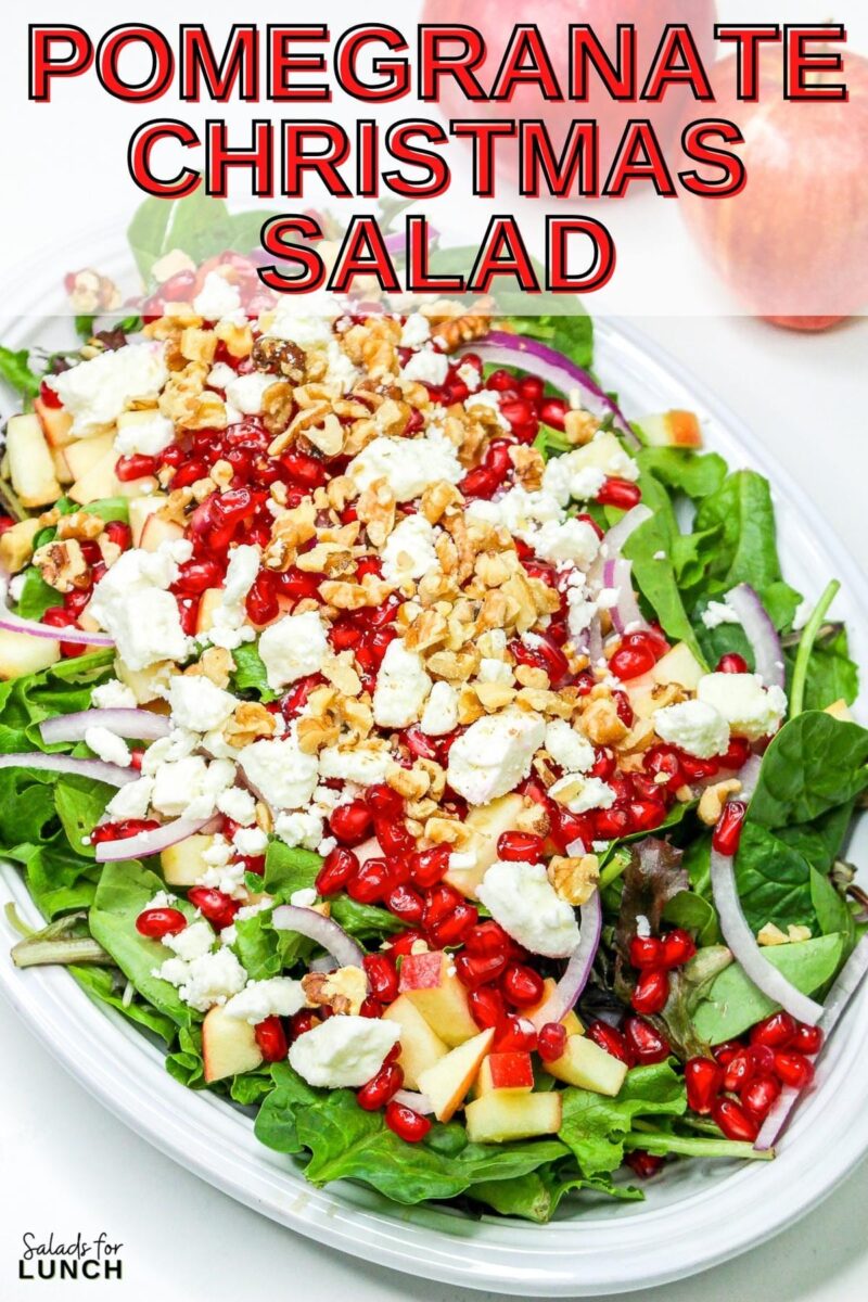 Pomegranate and Apple Green Christmas Salad » Salads for Lunch