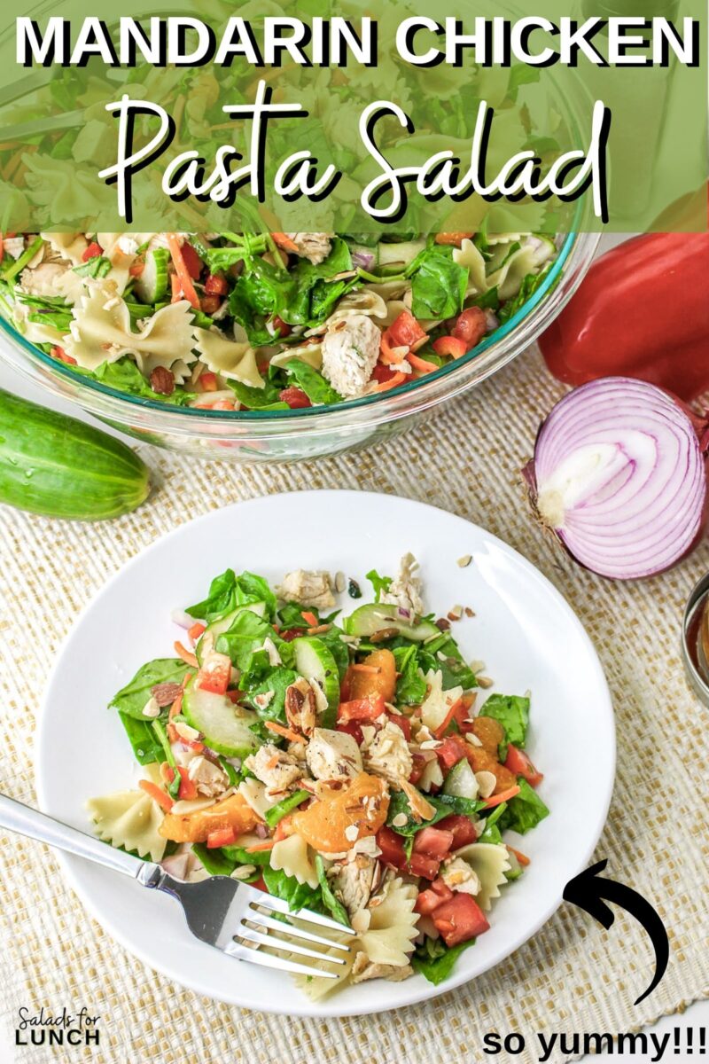 Best Ever Mandarin Chicken Pasta Salad Recipe » Salads for Lunch