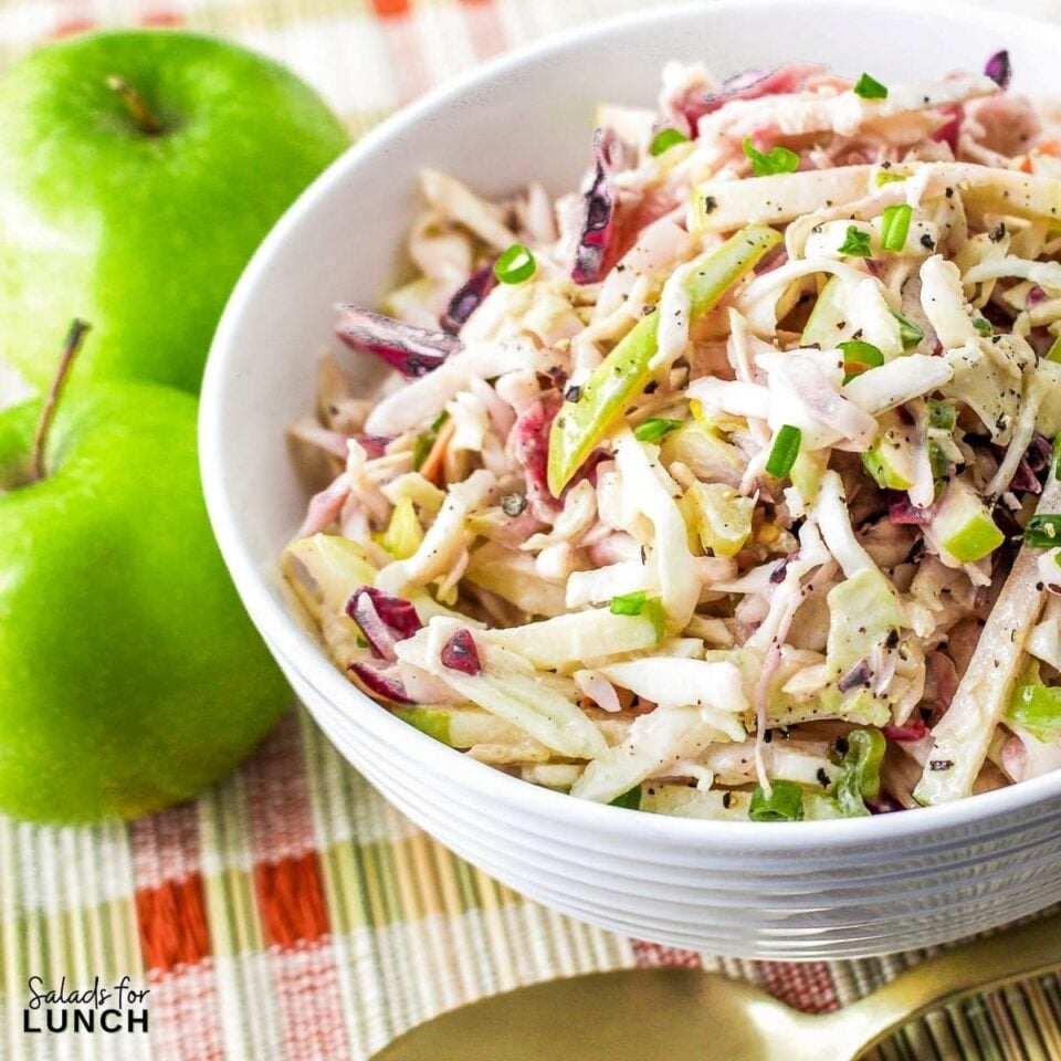 Sweet and Tangy Apple Coleslaw Salad • Salads for Lunch