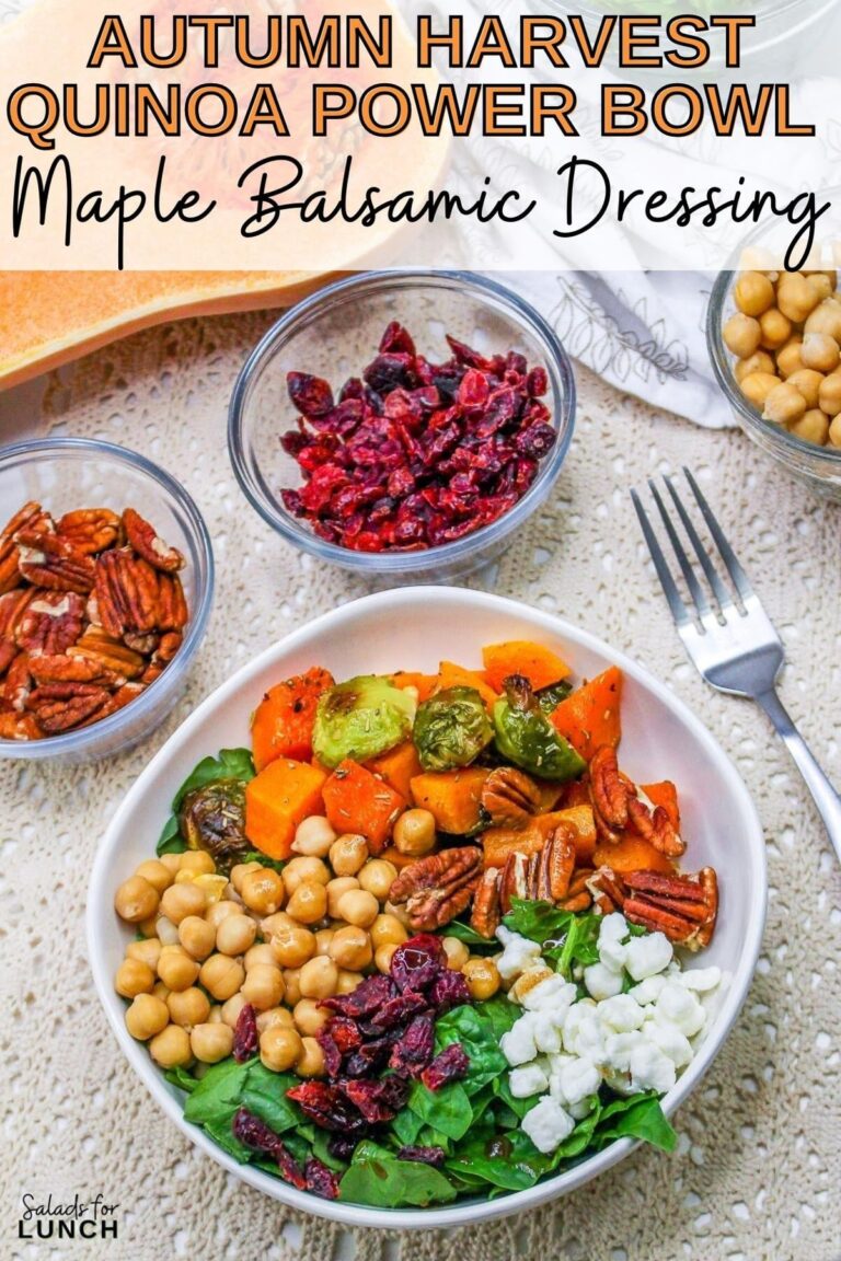 Autumn Harvest Quinoa Power Bowl with Maple Balsamic Dressing