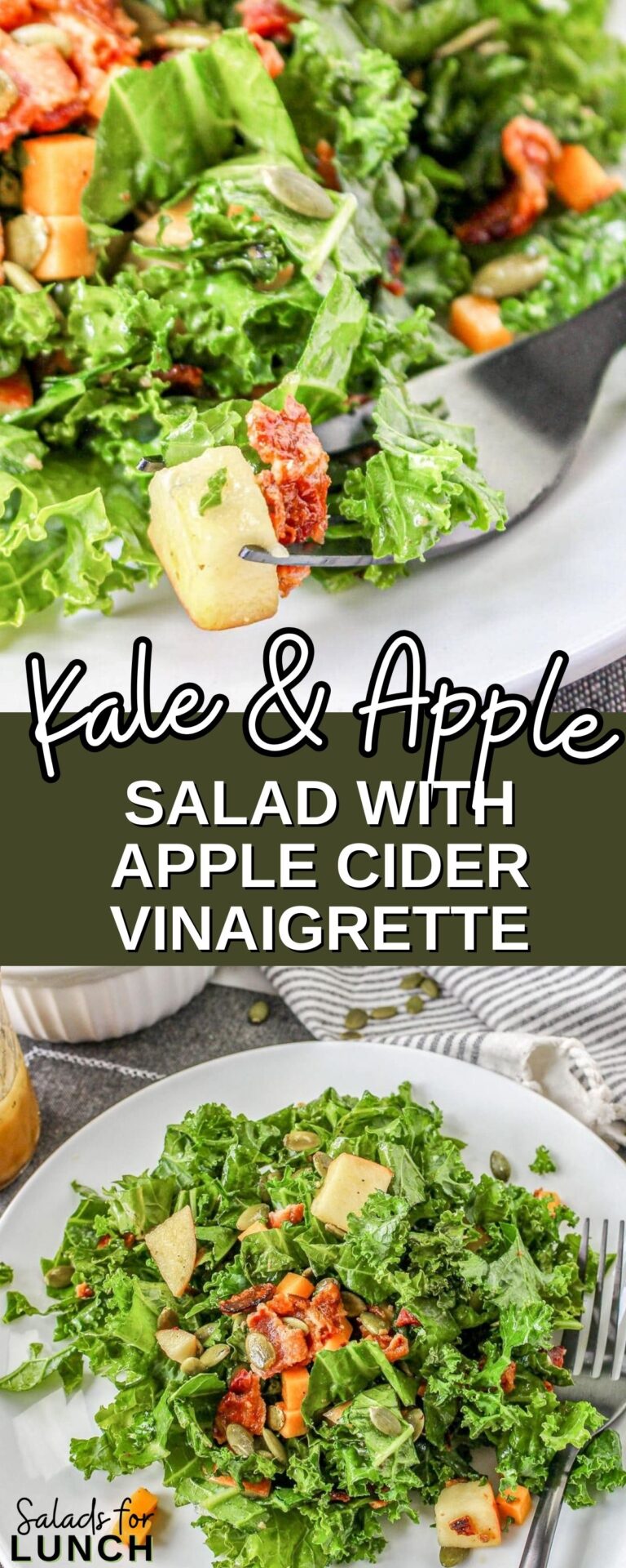 Quick and Easy Quick Kale and Apple Salad with Apple Cider Vinaigrette