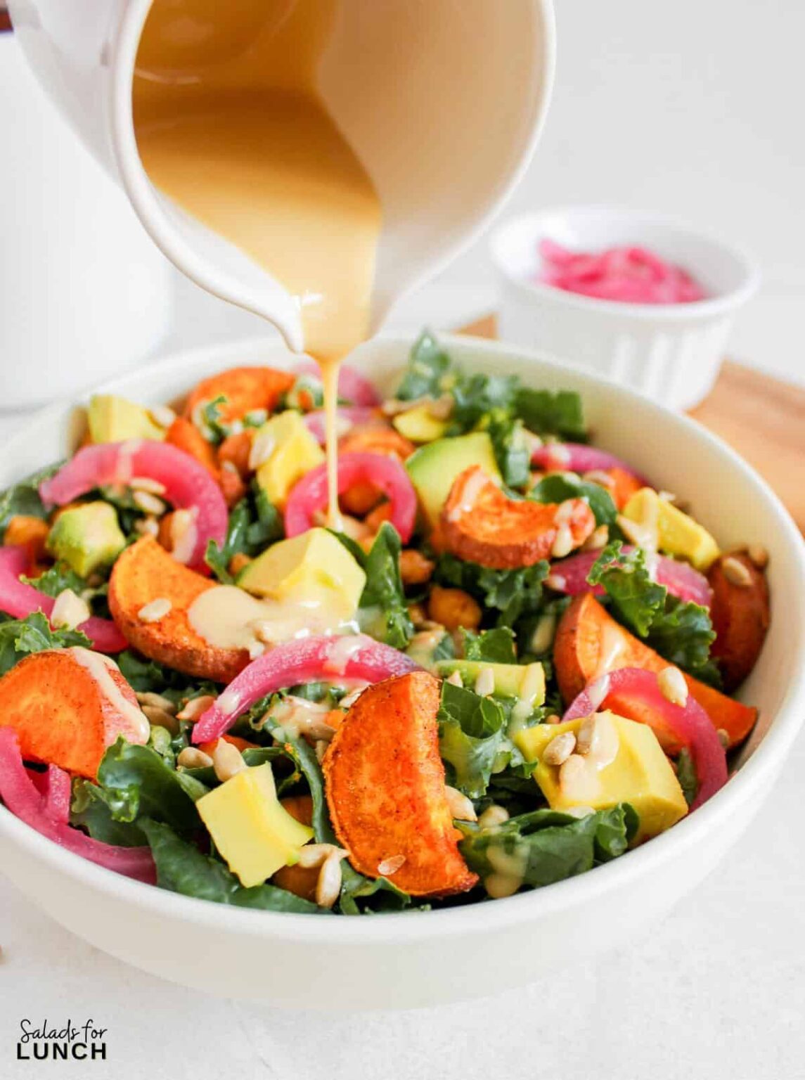 Cozy Vegan Fall Salad with Creamy Mustard Tahini Dressing