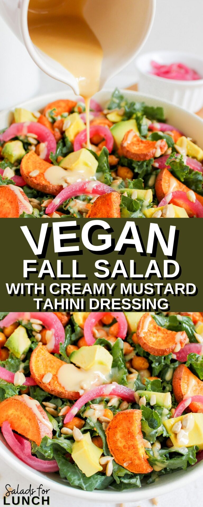 Cozy Vegan Fall Salad with Creamy Mustard Tahini Dressing