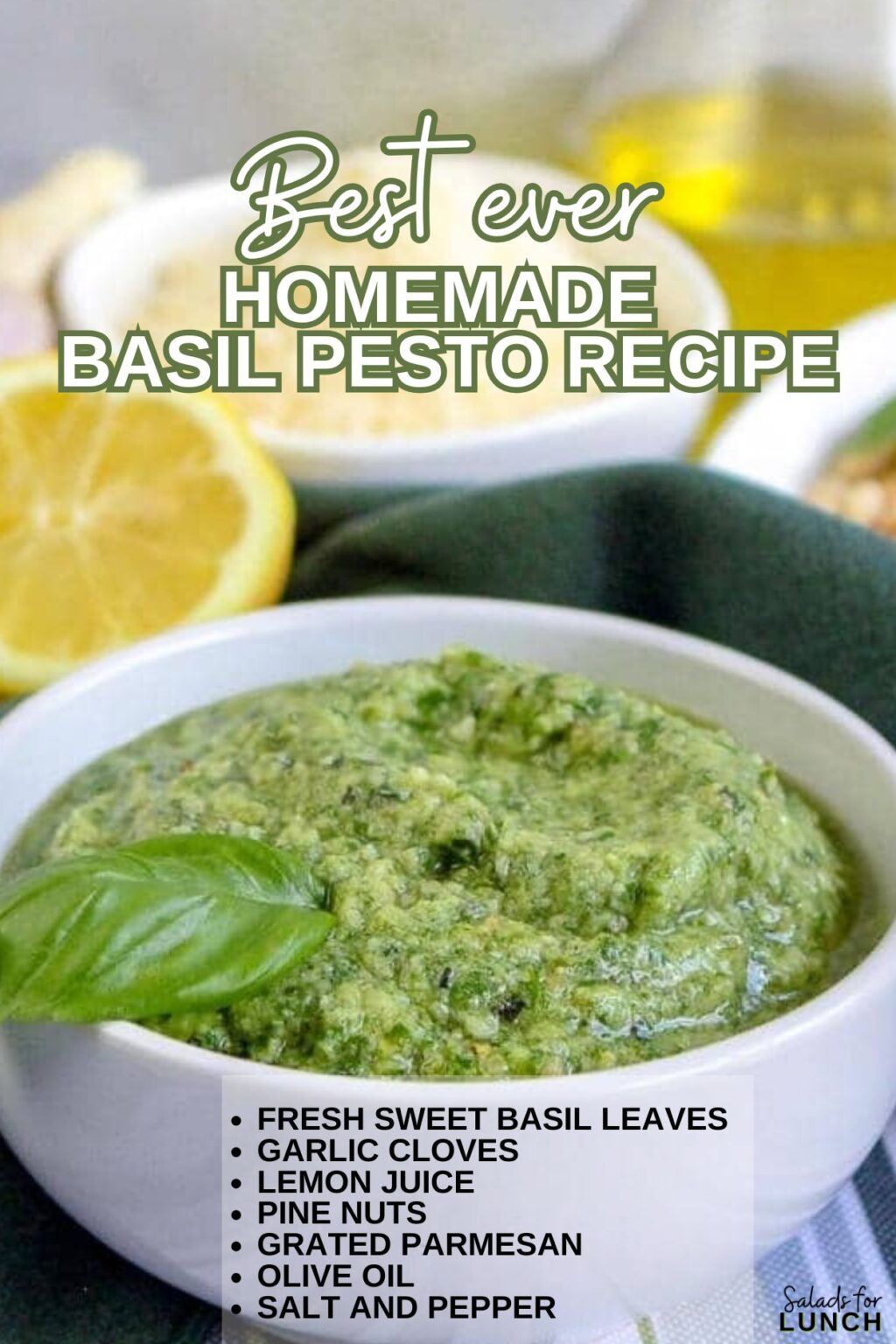 Simple Homemade Basil Pesto: A Quick & Healthy Sauce » Salads for Lunch